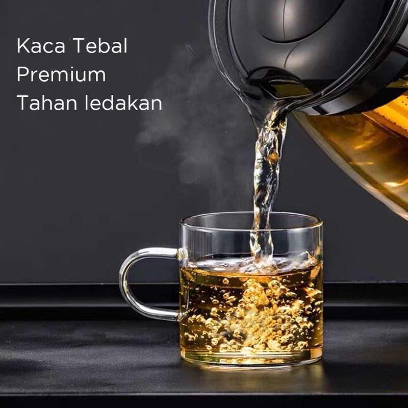 Promo Miniso Official Teko Teh Dengan Saringan Kaca Tempat Teh / Kopi ...