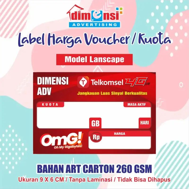 Promo Label Harga Voucher Konter / Display Harga Etalase Konter ...