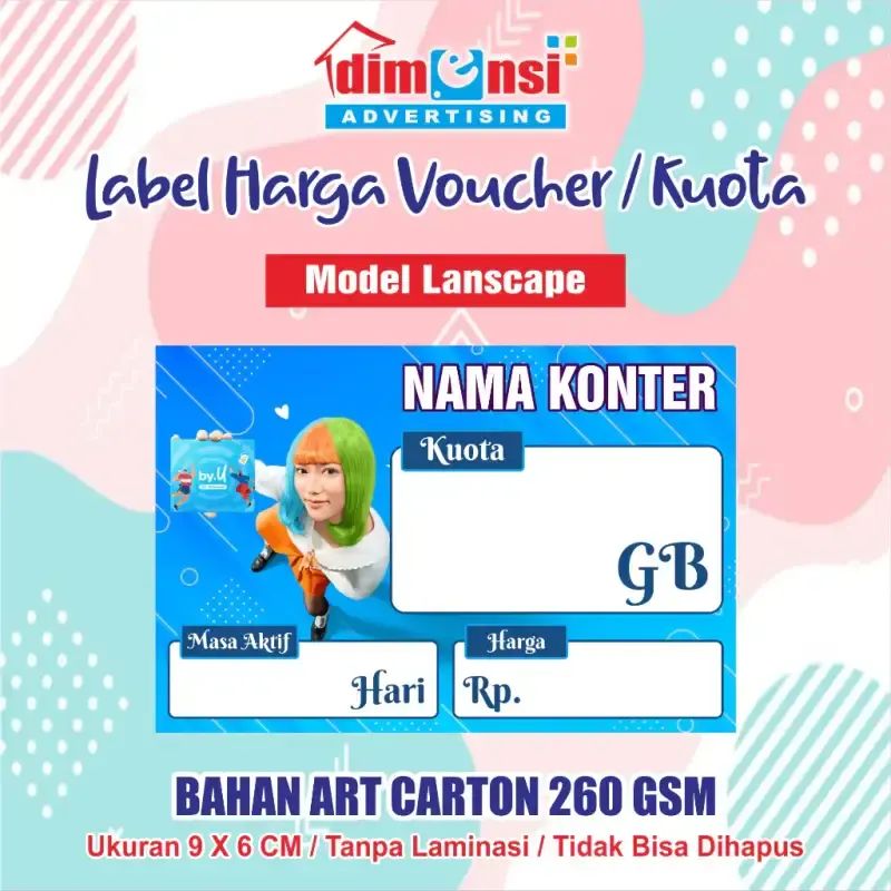 Promo Label Harga Voucher Konter / Display Harga Etalase Konter ...