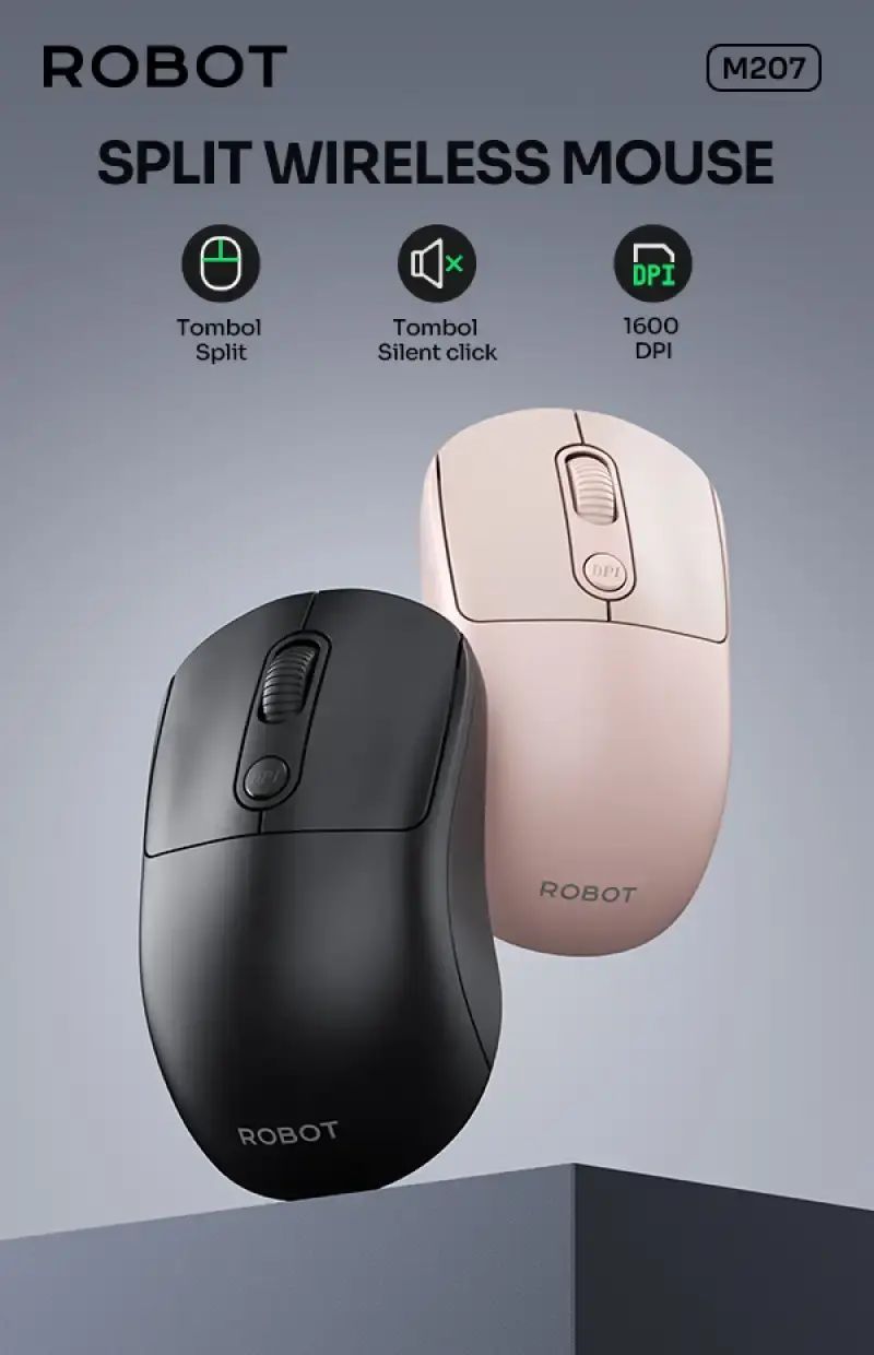 Jual Robot M207 Wireless Mouse Silent Click 1600 Dpi 2.4ghz Di Seller ...