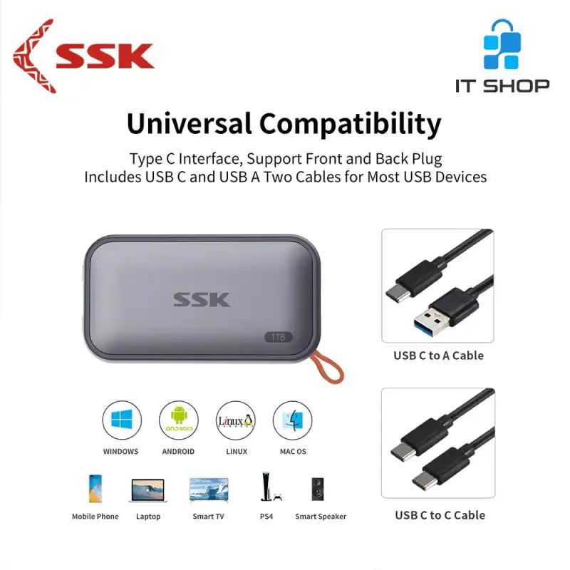 Jual Ssk Sd500 External Ssd Portable USB 3.2 Gen2 250gb Di Seller It ...