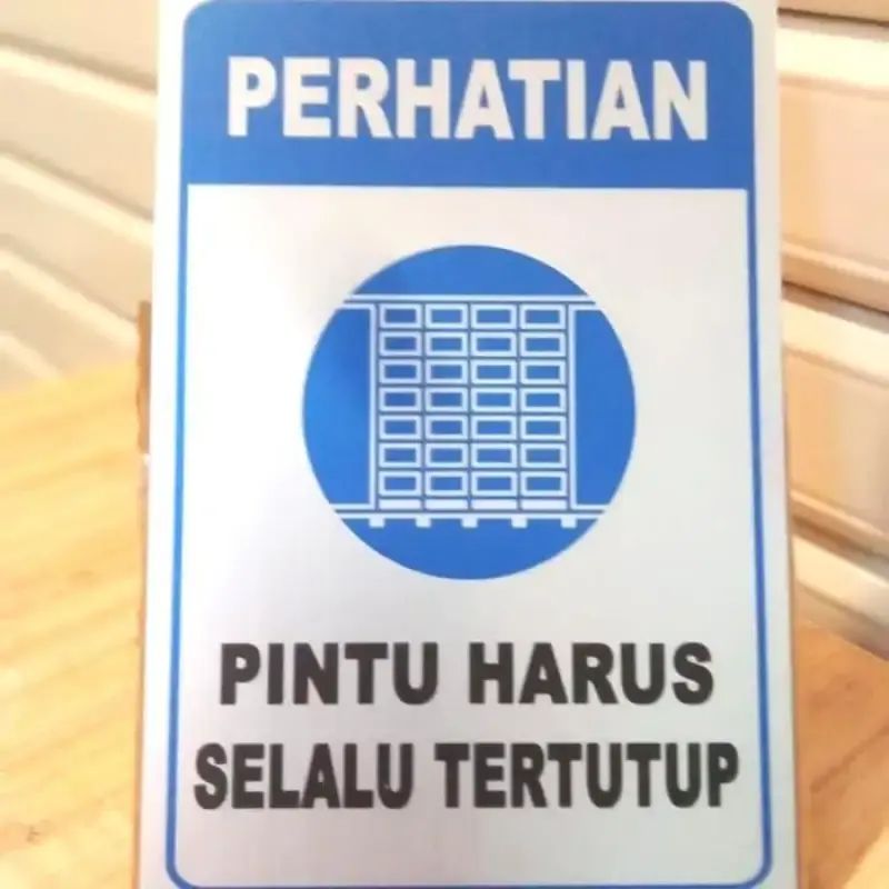 Jual Sign Label K3 Rambu Pintu Harus Selalu Tertutup Ukuran 12x18cm Di ...