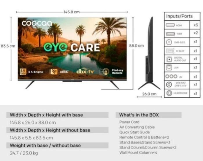 Promo Google Tv Coocaa 55 Inch 55y66 Free Pengiriman Serang Cilegon ...