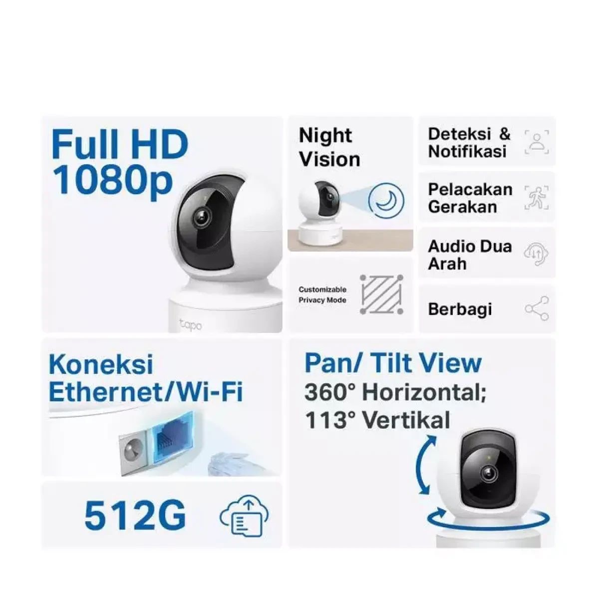 Jual Tp-link Tapo C202 Pan Tilt Cctv Wifi 1080p Ai Home Security Camera ...