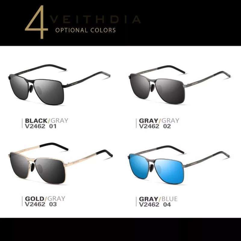 Promo Veithdia Polarized anti UV Veithdia 2462 Kacamata Pria - Grey ...