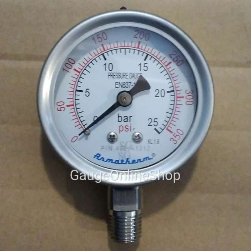 Promo Pressure Gauge Raket All Ss 2 1/2 (60 Mm) 25 Bar Armatherm Diskon 10% di Seller Jamil ...