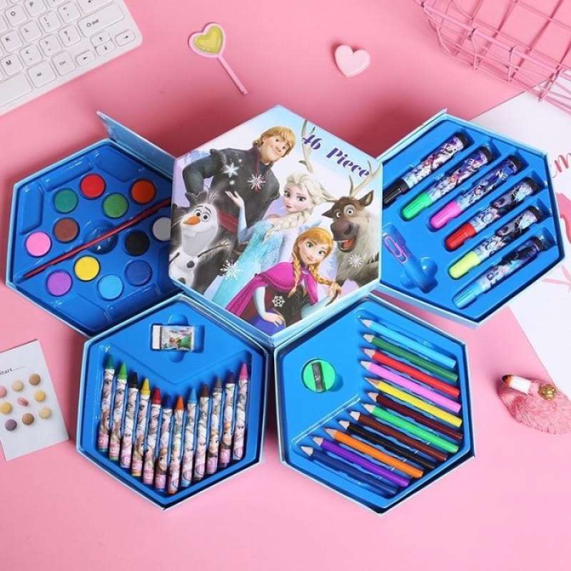 Jual Crayon 1 Box Isi 46 Pcs Pensil Warna Alat Melukis Mewarnai