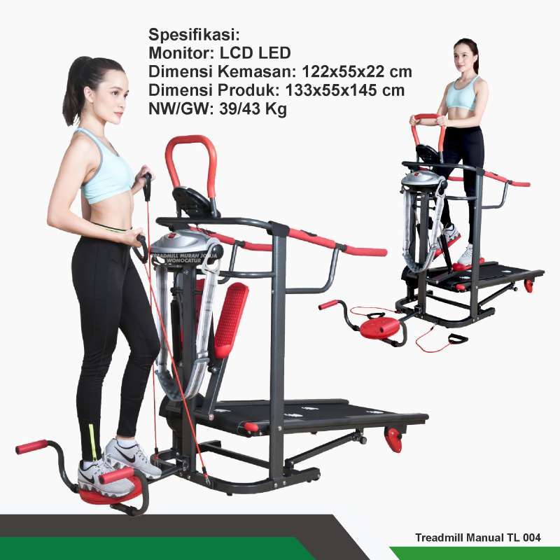 Jual Alat Olahraga Dirumah Fitness Treadmill Tredmill Manual 6 Fungsi Tl004 Di Seller Treadmill ...