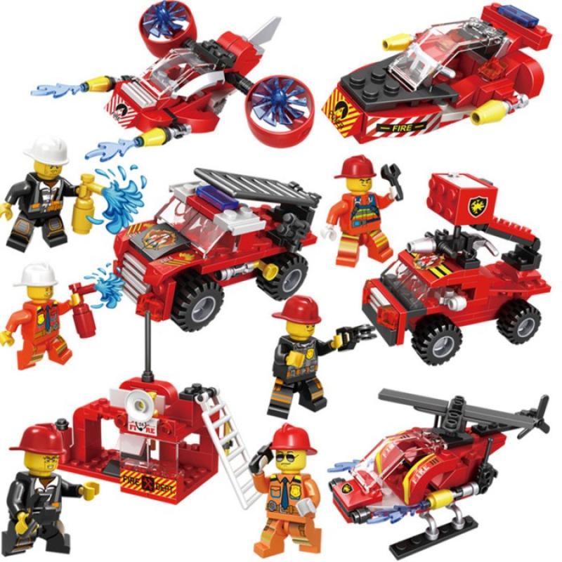 Promo [ Um ] 387pcs Balok Susun Pemadam Kebakaran 6 in 1 /Lego Fire ...