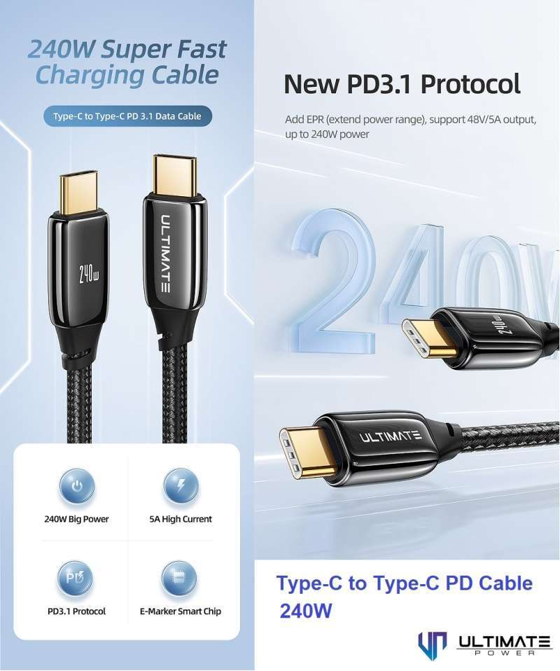Promo Ultimate Kabel Data Pd 240w Type-c To Type C Usb-c Super Fast ...