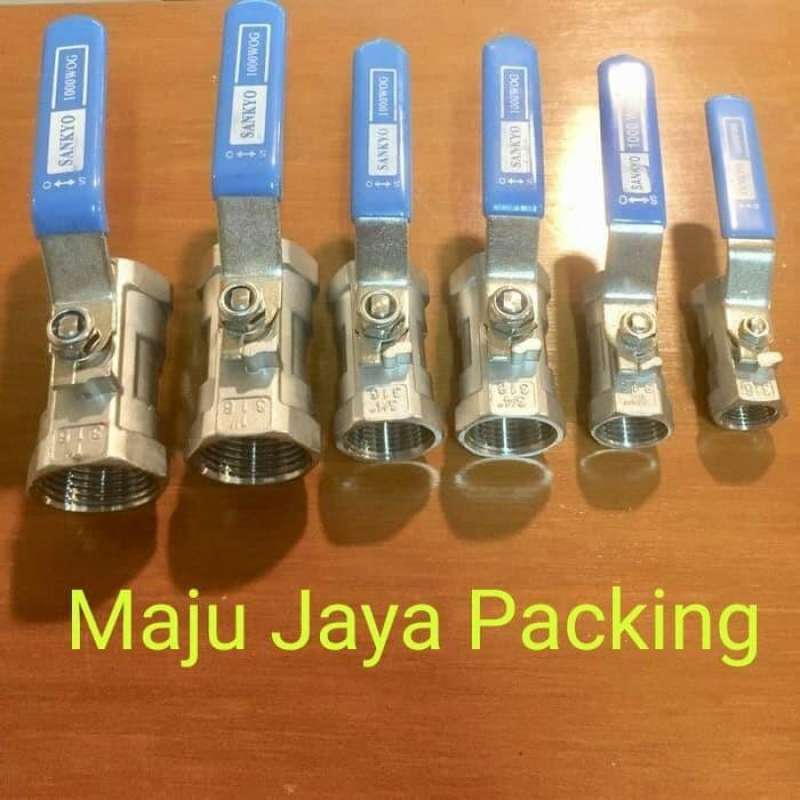 Jual Ball Valve 1pc Sankyo Stainless 316 drat 1 1/4 inch/Stop kran/Kran air di Seller Maju Jaya ...