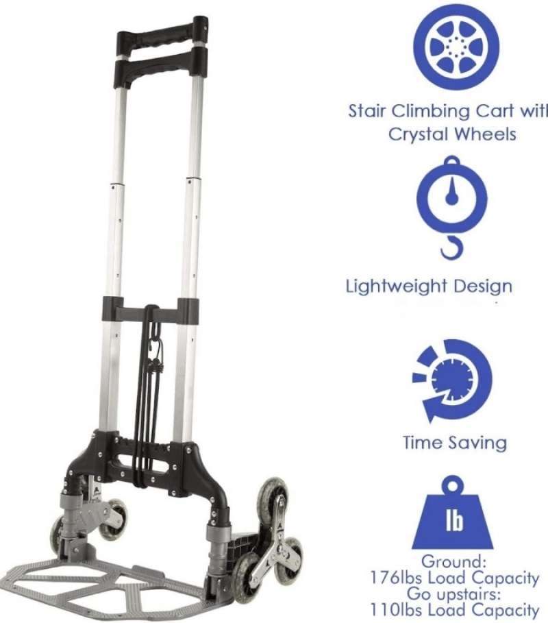 Promo Troli Lipat 6 Roda Jalan di Tangga Aluminium Foldable Trolley 6 ...