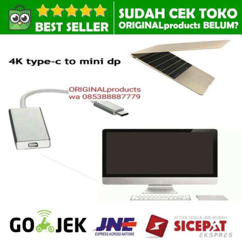 Promo USB-C to Mini DP Display Port DP new pro kabel converter LCD ...
