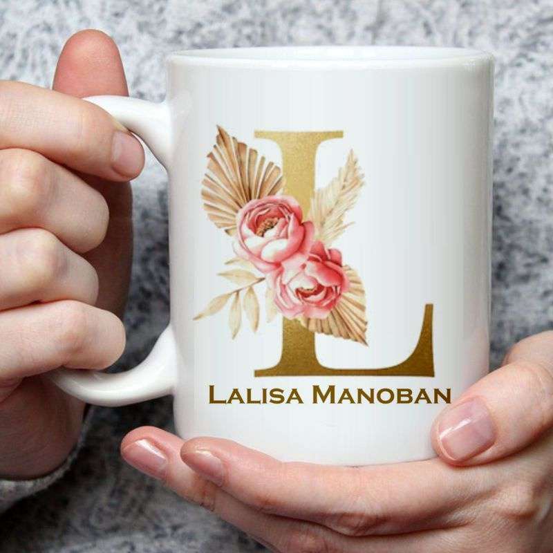 Jual Mug Inisial Nama Tema Gold Premium - Custom Nama Di Seller ...