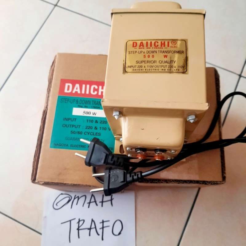 Promo trafo step up down 500watt 220v/110v travo daichi Diskon 9% di ...