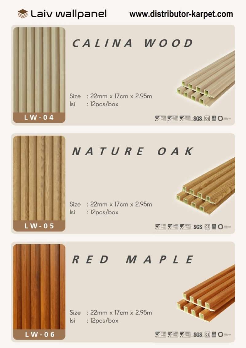 Jual Wall Panel Wpc Laiv Kisi Kisi Kayu 4 Strip Anti Air Panjang 2.95m ...