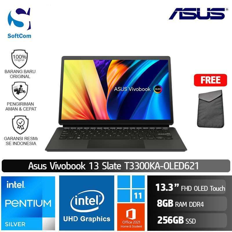 Promo Asus Vivobook 13 Slate T3300ka Oled621 Laptop 2 In 1 [pentium ...
