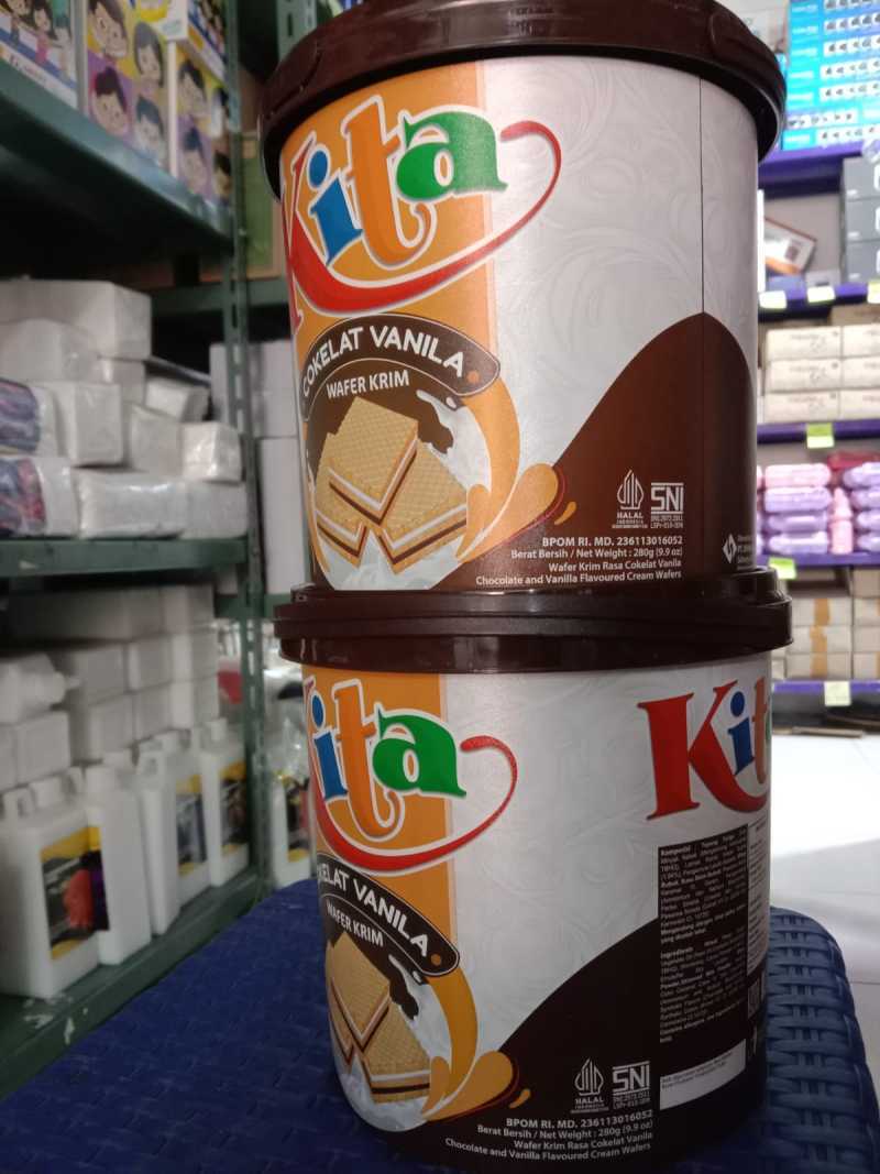 Jual Wafer Kita Ember 280 Gr Satuan dan 1 Dus Isi 6 // Wafer Kita ...