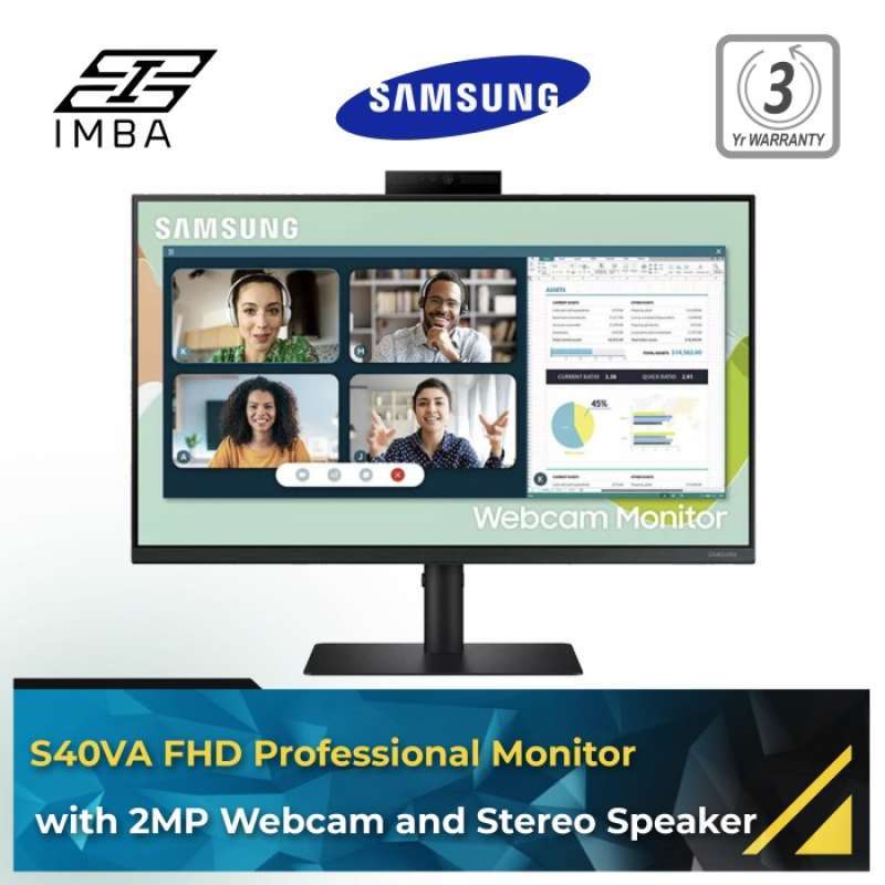 Promo Samsung 24 S40va Professional Monitor With 2mp Webcam [1080, 75hz ...