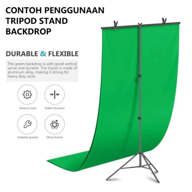 Promo Tiang + Kain Green Screen 2X2M Stand Foto Studio Backdrop ...