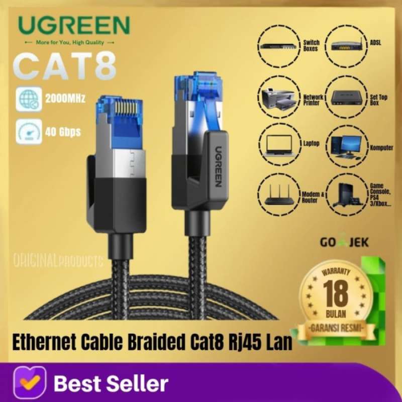 Promo Ugreen kabel lan cat 8 ethernet rj45 cat8 gigabit 40gbps network ...