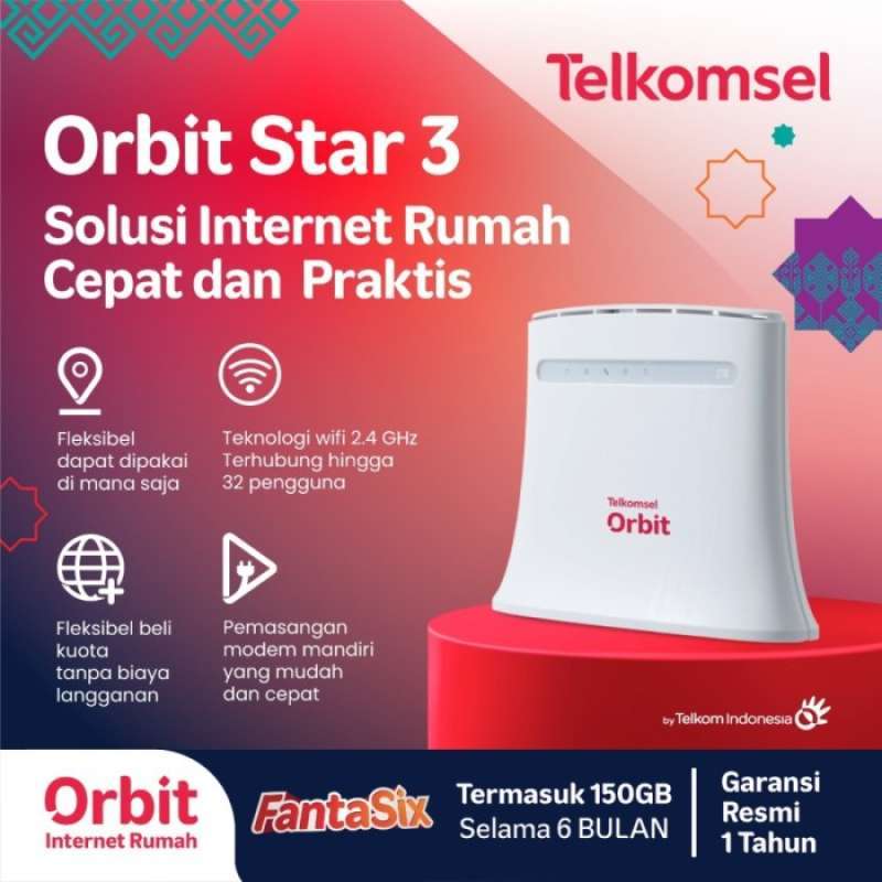 Promo Telkomsel Orbit Star 3 ZTE MF283U Modem WiFi 4G Bonus Data 150GB ...