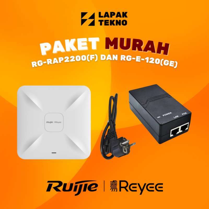 Jual Rg-rap2200f & Rg-e-120ge Ruijie Indoor Access Point & Poe Adapter ...