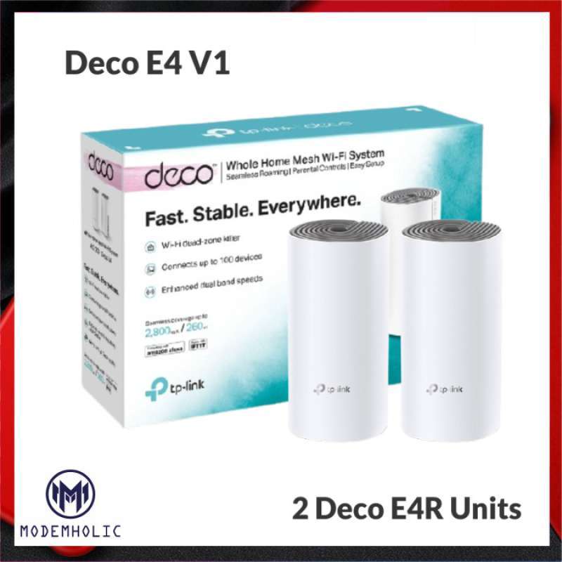 Jual Deco E4 AC1200 Mesh WiFi Router Whole Home Wi-Fi System 2 PCS di ...