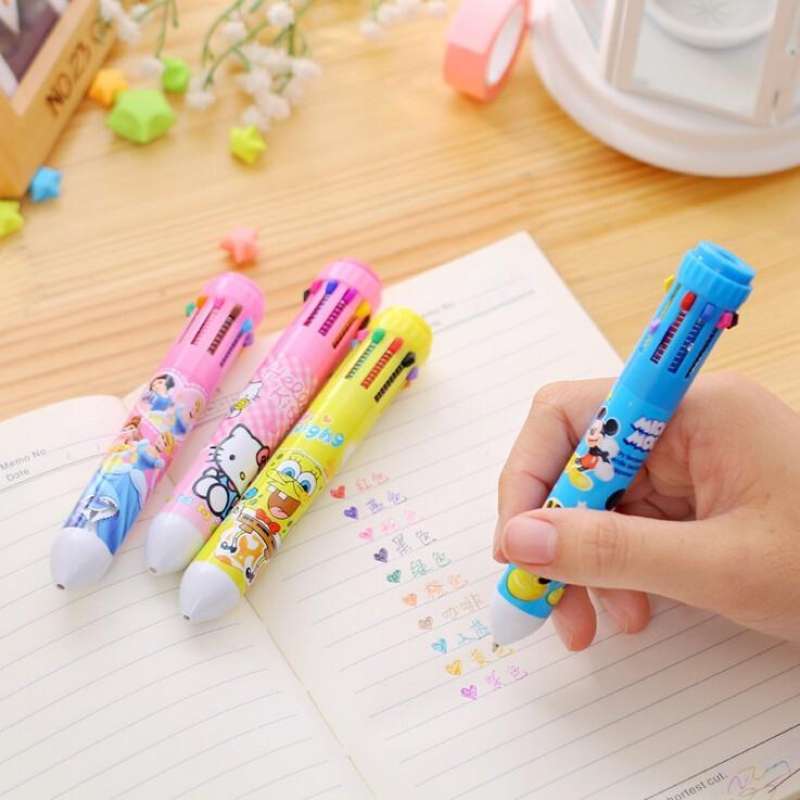 Jual Pulpen - Pena Ballpoint Multi Warna 10 In 1 - Multi-color Di ...