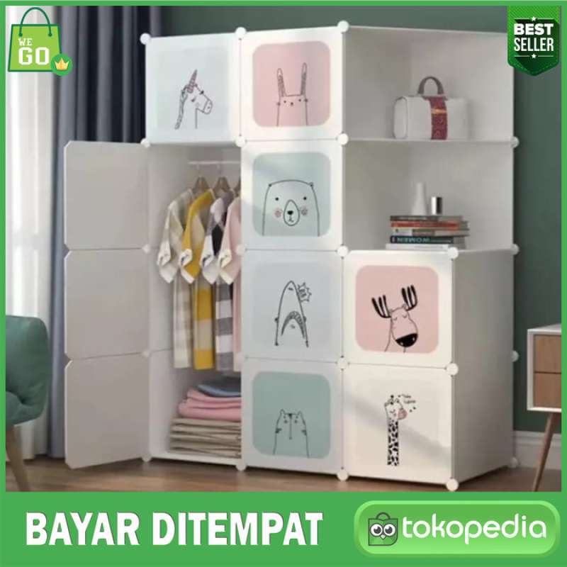 Promo Lemari Plastik Pakaian DIY / Wardrobe / Rak Baju Animal Character ...