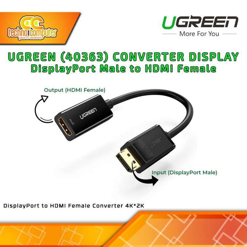 Jual UGREEN CONVERTER DISPLAY - DisplayPort Male to HDMI Female ...