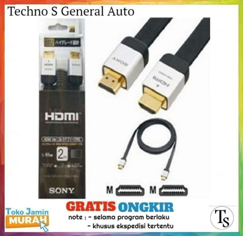 Jual Kabel HDMI SONY Highspeed 2M - Cable HDMI 2 Meter Kabel Pipih di ...