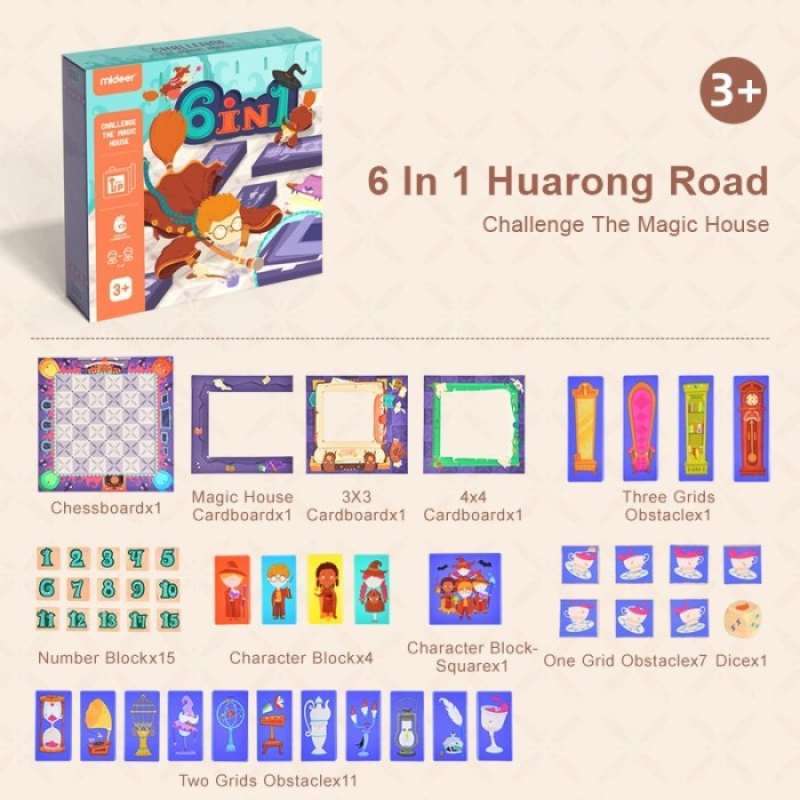 Promo mideer 6 in 1 challenge the magic house huarong road board game ...