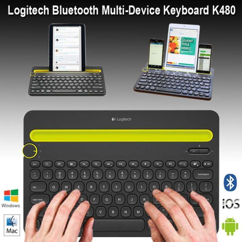 Promo LOGITECH Keyboard K480 Bluetooth Multi-Device Keyboard - Black ...