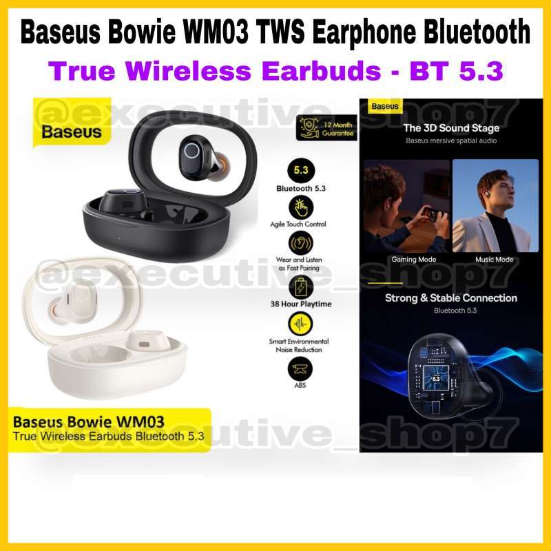 Jual Baseus Bowie WM03 TWS Earphone Bluetooth - True Wireless Earbuds - BT 5.3 di Seller ...