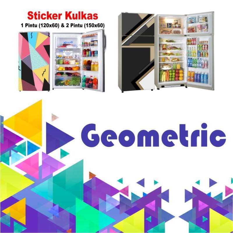 Jual STICKER/STIKER KULKAS 2 PINTU MOTIF GEOMETRIS BAHAN VINYL PREMIUM ...
