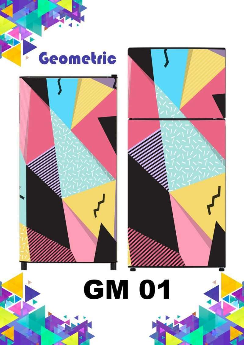 Jual STICKER/STIKER KULKAS 2 PINTU MOTIF GEOMETRIS BAHAN VINYL PREMIUM ...