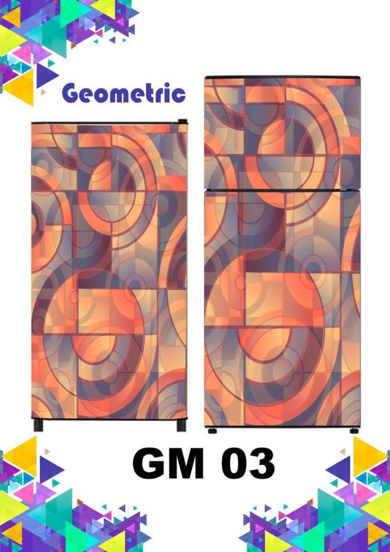 Jual Sticker/stiker Kulkas 2 Pintu Motif Geometris Bahan Vinyl Premium ...