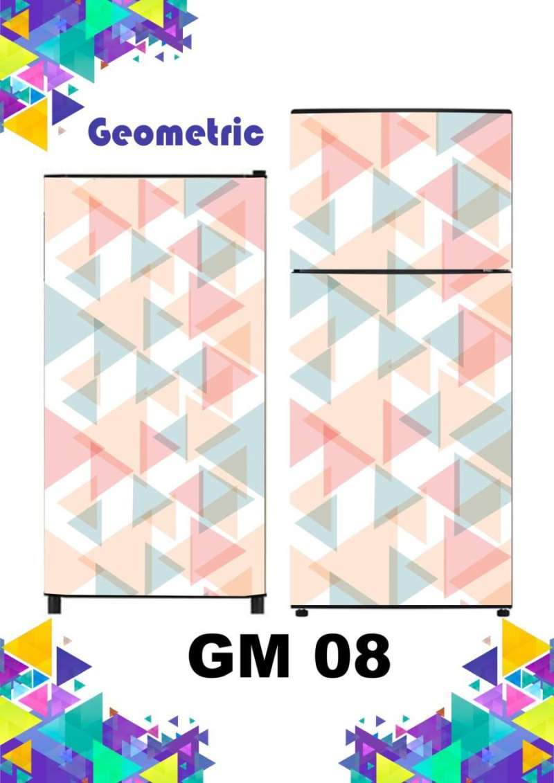 Jual STICKER/STIKER KULKAS 2 PINTU MOTIF GEOMETRIS BAHAN VINYL PREMIUM ...