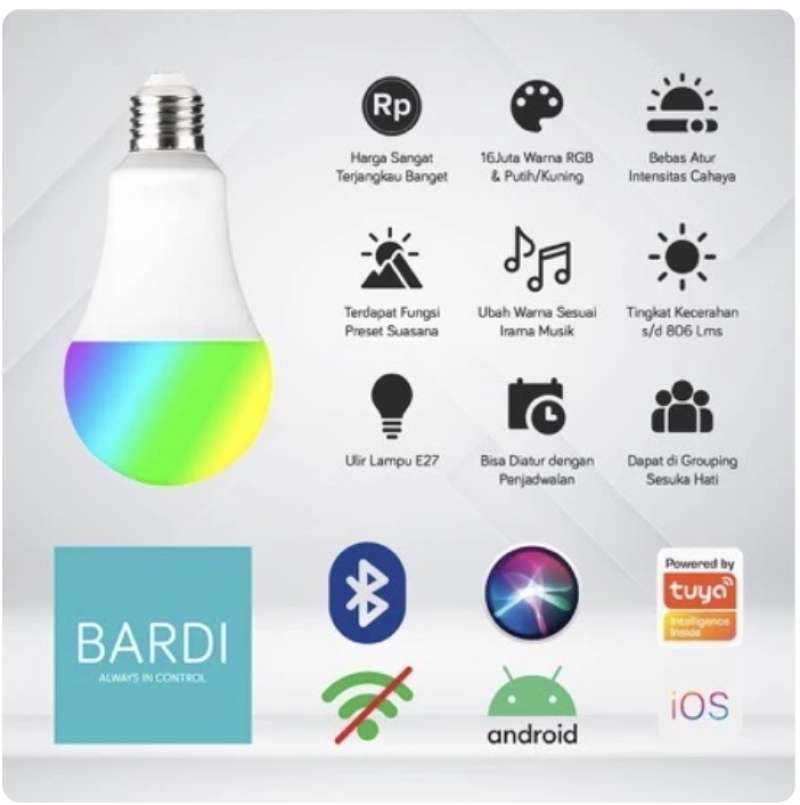 Jual Bardi Smart Led Bluetooth 9w Rgbww Bulb Di Seller Bardi Official ...