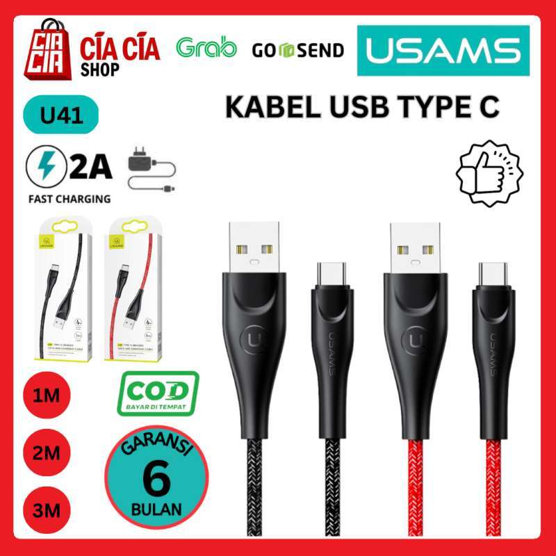 Promo USAMS U41 Kabel Data USB Type C Kabel Charger USB C Cable Type C ... Promo USAMS U41 Kabel Data USB Type C Kabel Charger USB C Cable Type C ...