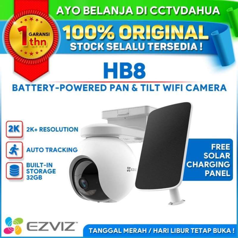 Promo EZVIZ HB8 BATTERY 2K 4MP AUTO TRACKING PT FREE SOLAR PANEL C GARANSI Diskon 23% di Seller ...