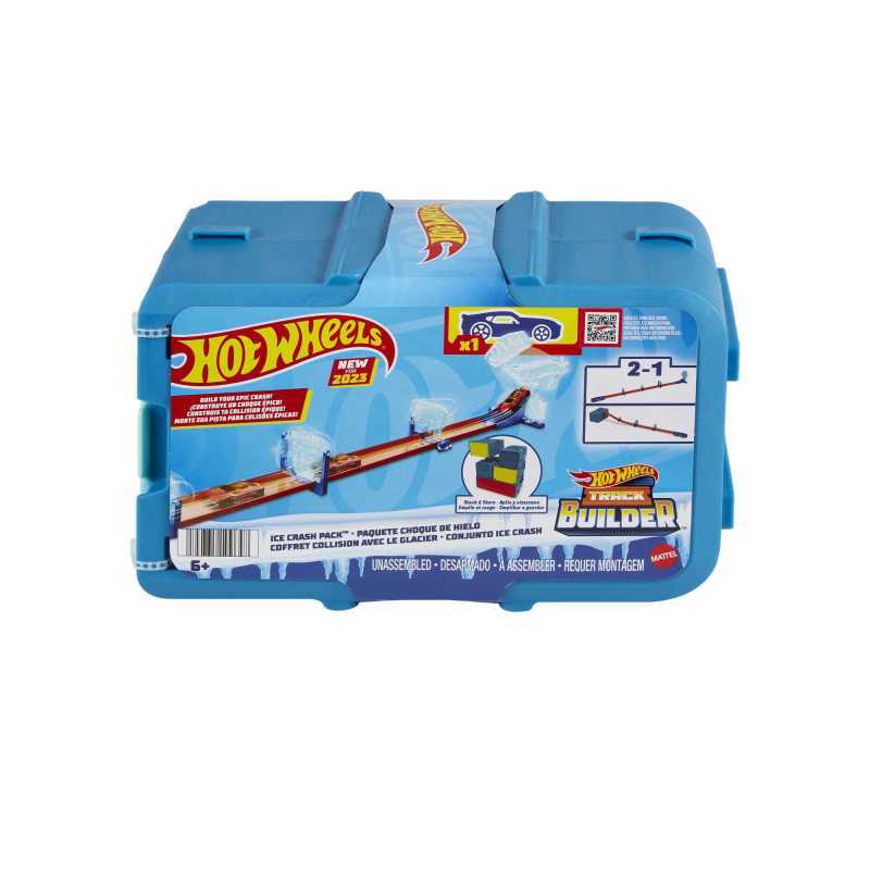 Promo Hot Wheels Track Builder Ice Crash Playset With Toy Car, 10 Ice ...