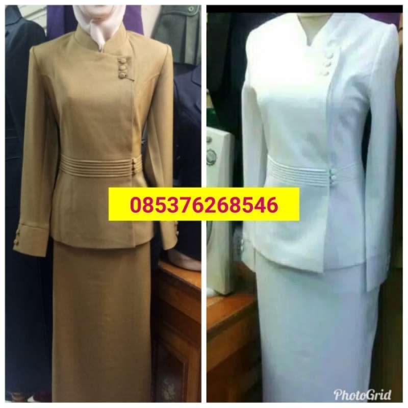 Promo Blazer Kerja Pns Pdh Dinas Guru Pemda Putih Htm Wanita Diskon 35% ...