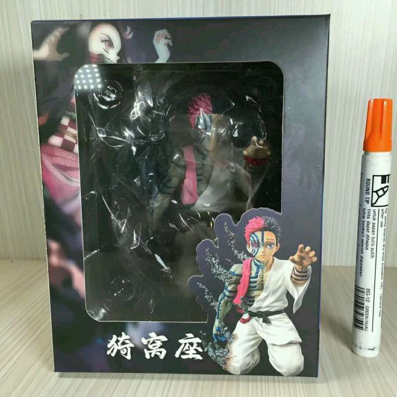 Jual Mainan Static Figure Akaza Demon Slayer Statue Kneeling Kimetsu No ...