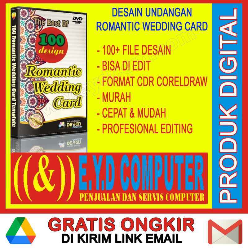 Jual DESAIN UNDANGAN ROMANTIC WEDDING CARD KOLEKSI TEMPLATE DESIGN ...