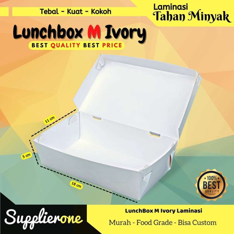 Promo Lunch Box M / Kemasan Ayam Geprek / Nasi / Kardus Makanan / Lunch ...