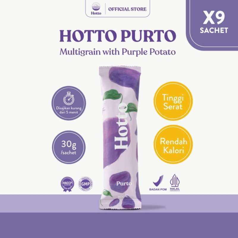 Jual Hotto Purto 9 Sachet ECER Multigrain with purple potato Hoto Putro ...