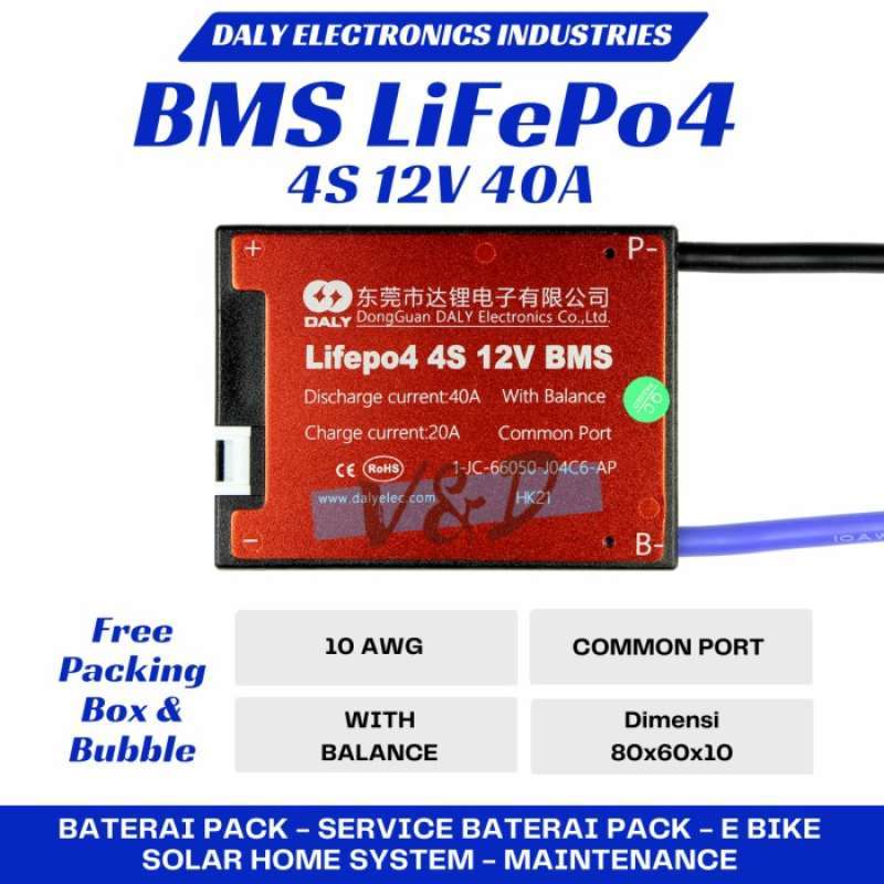 Promo BMS LiFePo4 4S 12V 40A DALY BMS Original - Multicolor Multivariasi Diskon 23% di Seller ...
