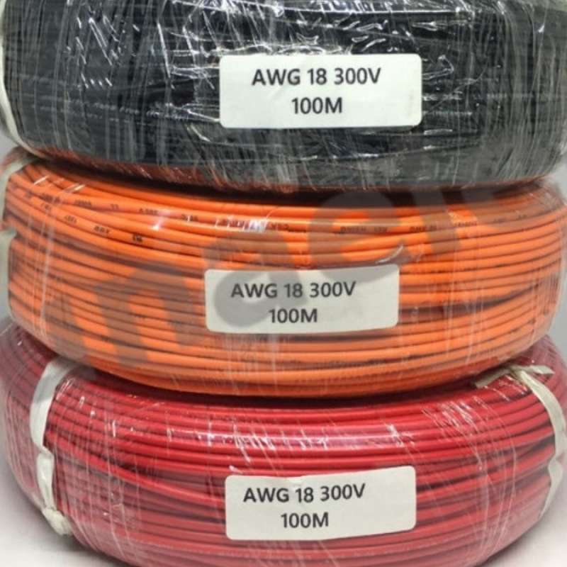 Promo kabel awg18 k 300v awg 18 roll 100meter 100m kuning serabut tebal ...